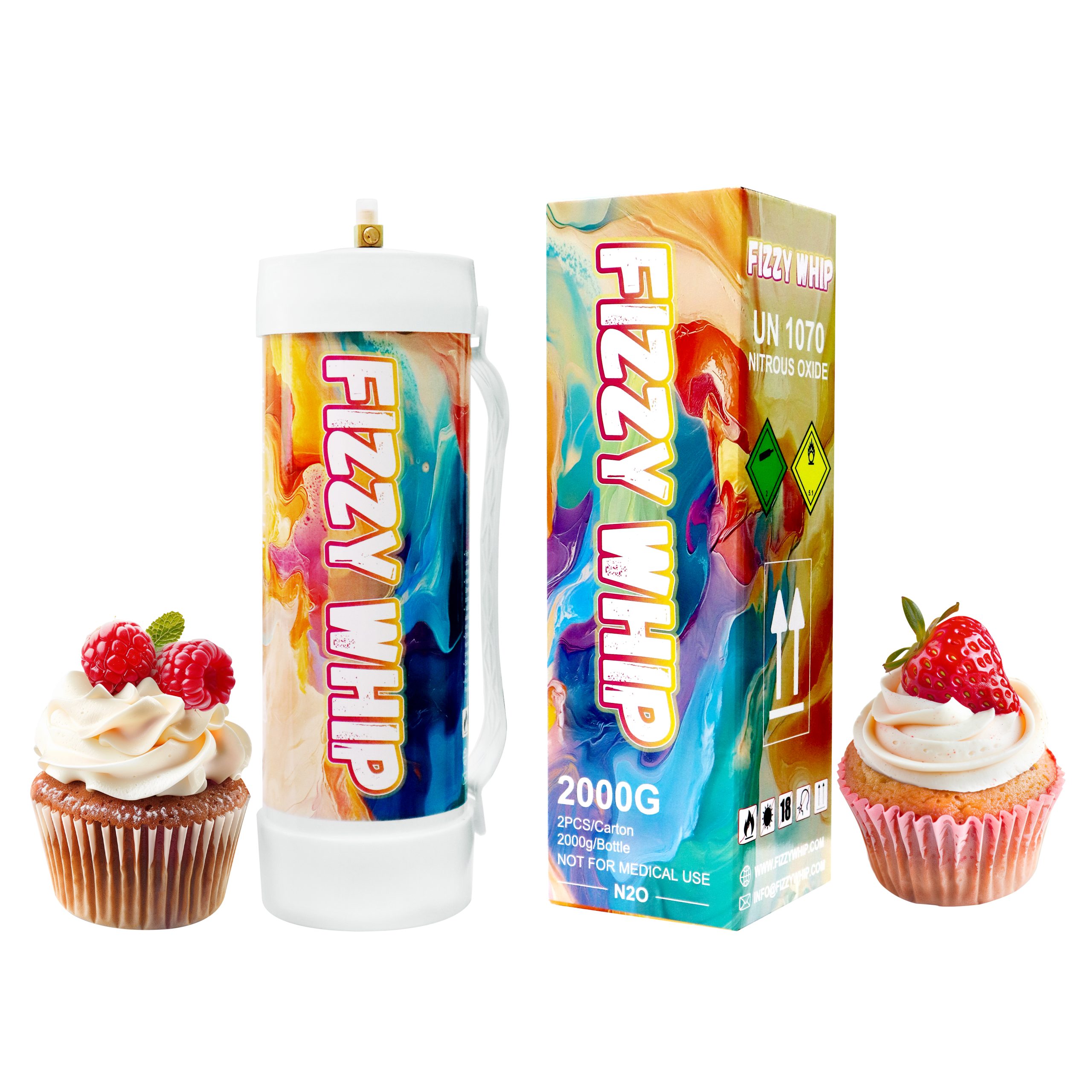 2000G N2O Cream Charger – High Capacity 3.3L Nitrous Tank for Whipped ...